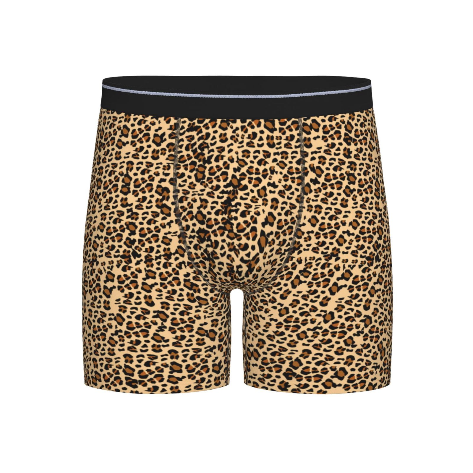 Easygdp Leopard Print Brown Men's Boxer Briefs Men’s Underwear Boxer ...