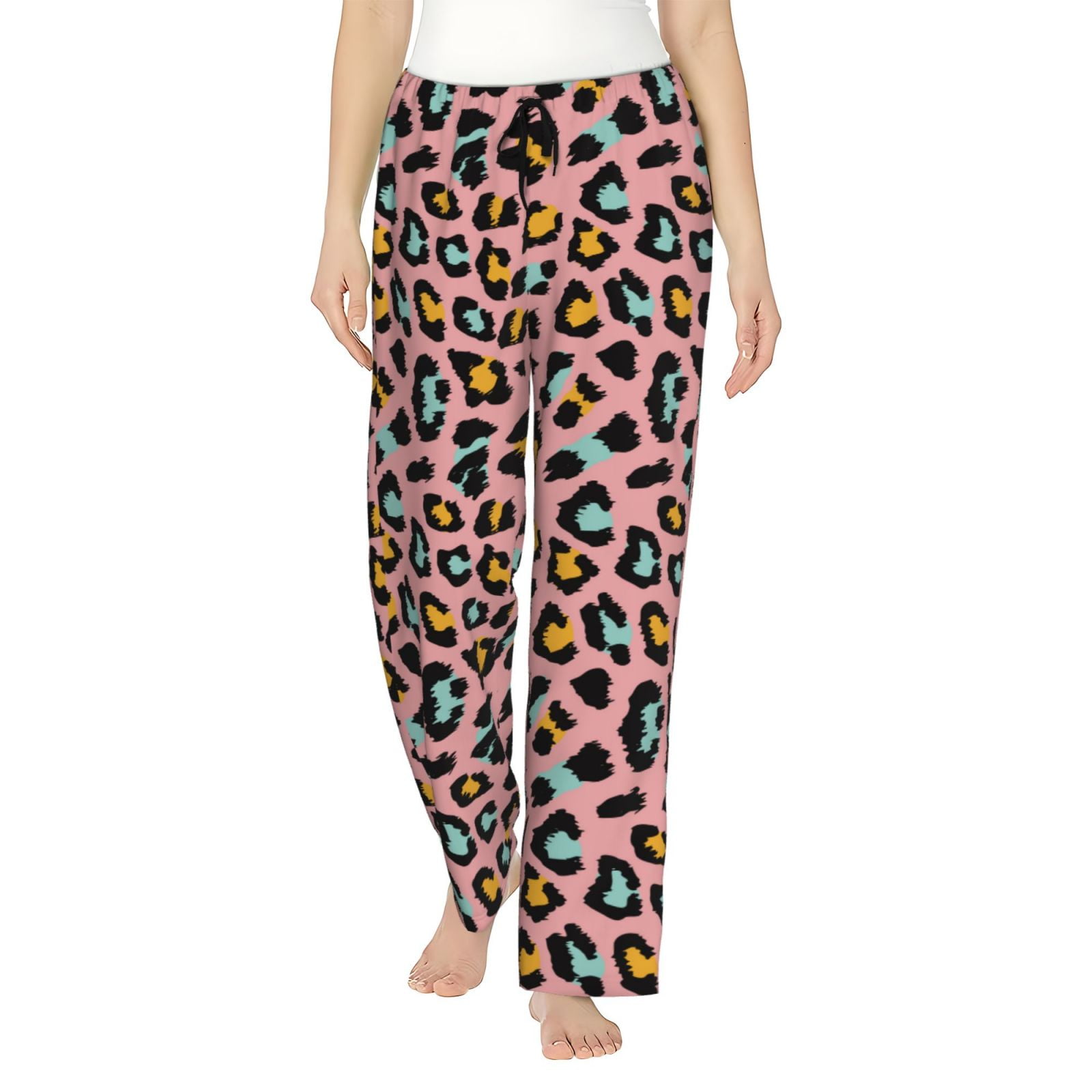 Easygdp Leopard Women's Drawstring Pajama Pants | Lounge Joggers ...