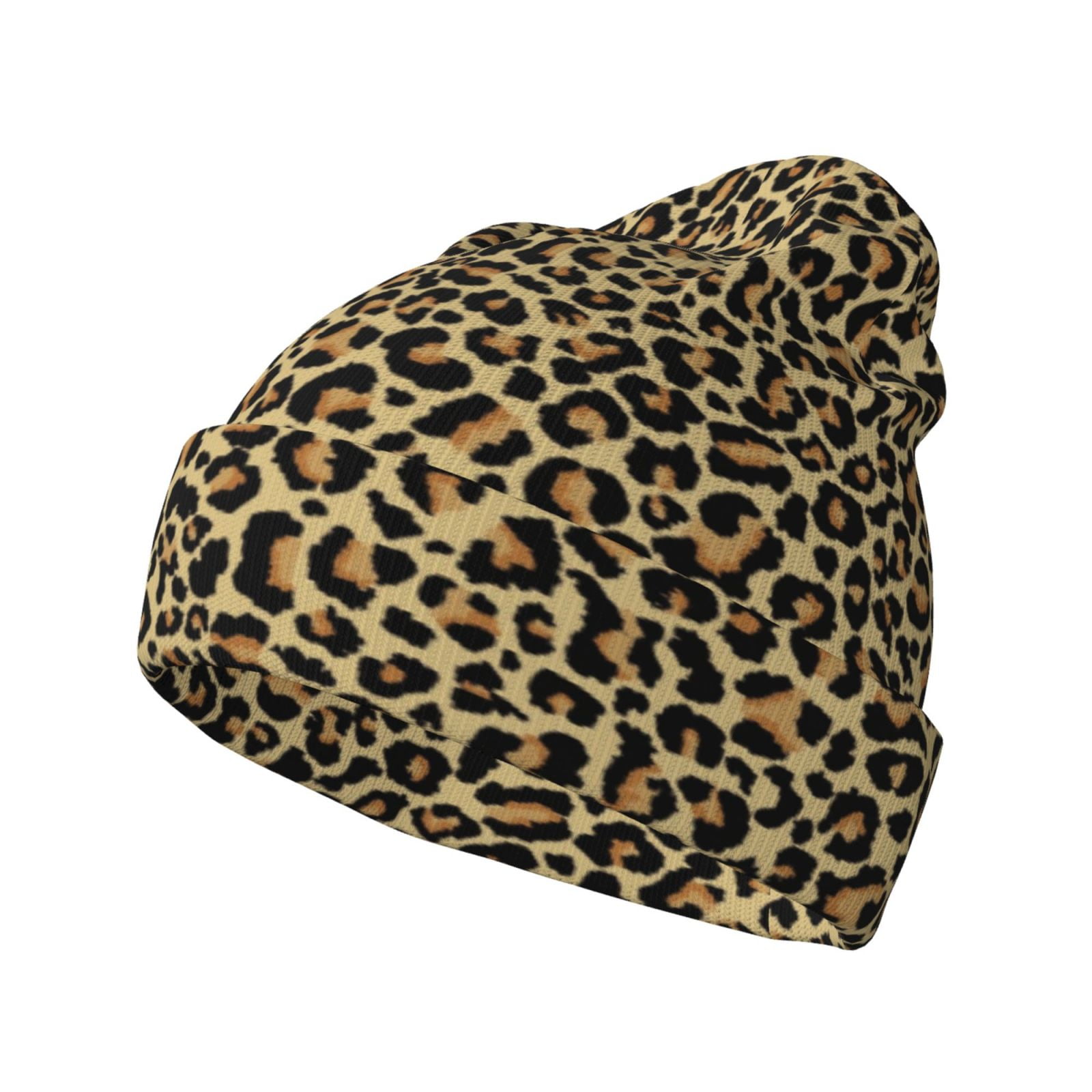Easygdp Leopard2 Winter Beanie for Men Women Beanie Knit Hat Cuffed Cap ...