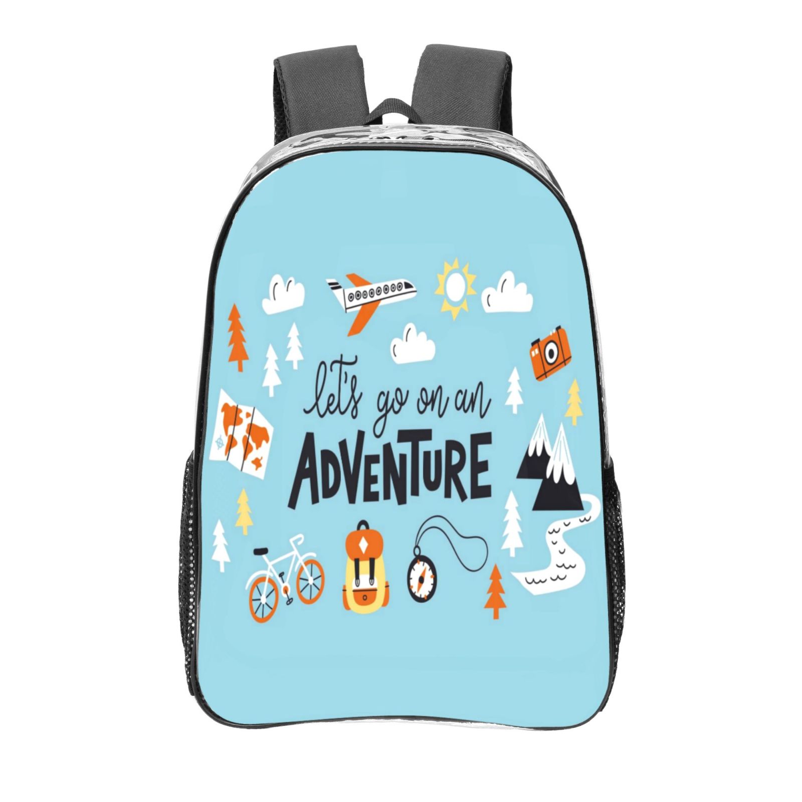 Easygdp Let's Go on an Adventure Clear Backpack, Transparent Bookbag ...