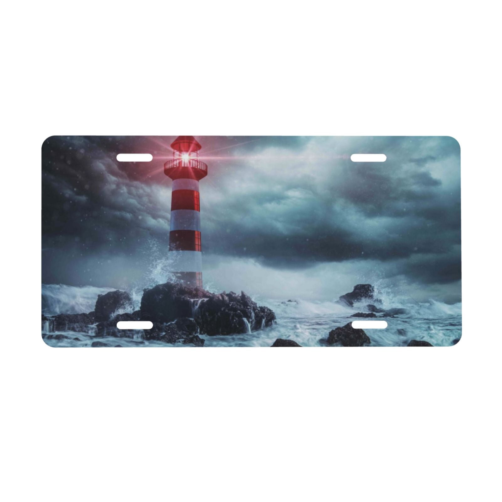 Easygdp Lighthouse in a Stormy Sea License Plate Car Front License ...