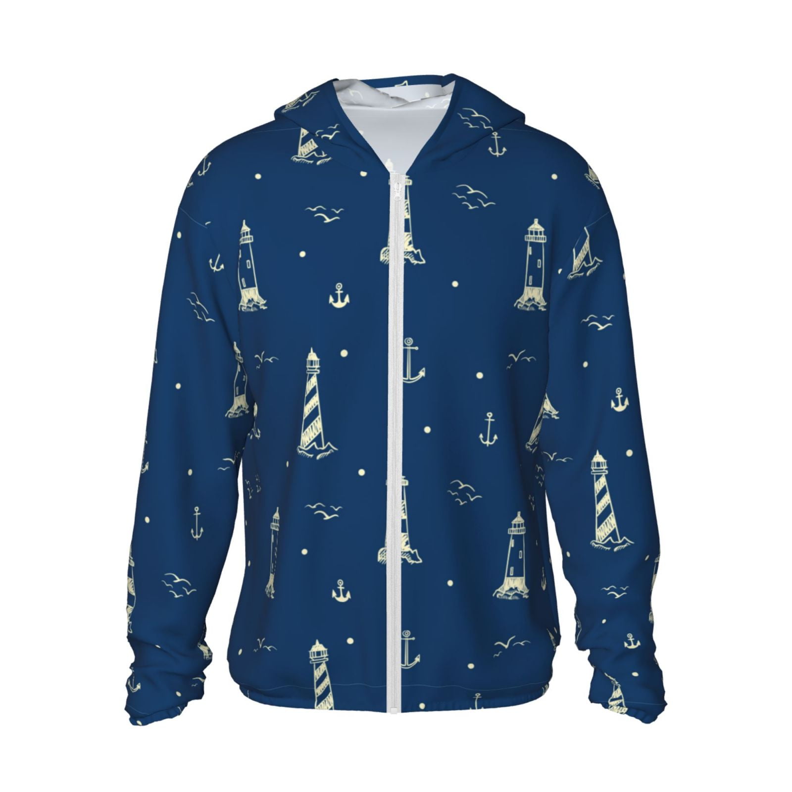 Easygdp Lighthouses and Anchors Lightweight Long Sleeve Sun Shirt ...