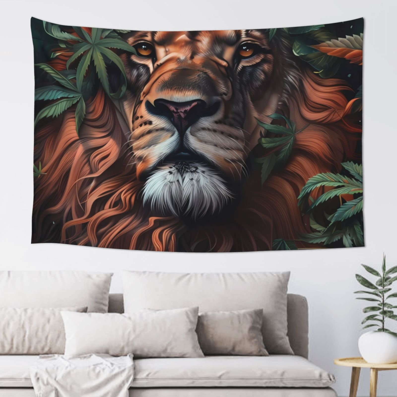 Easygdp Lion Forest Crown Tapestry Wall Hanging, Wall Tapestries for ...