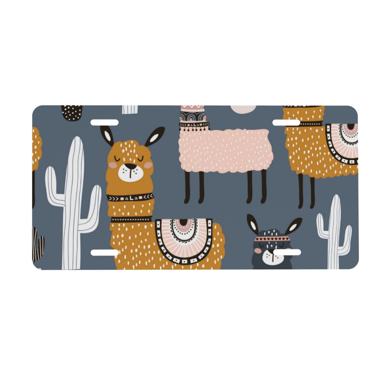 Easygdp Llama and Cactus License Plate Car Front License Plate Car ...