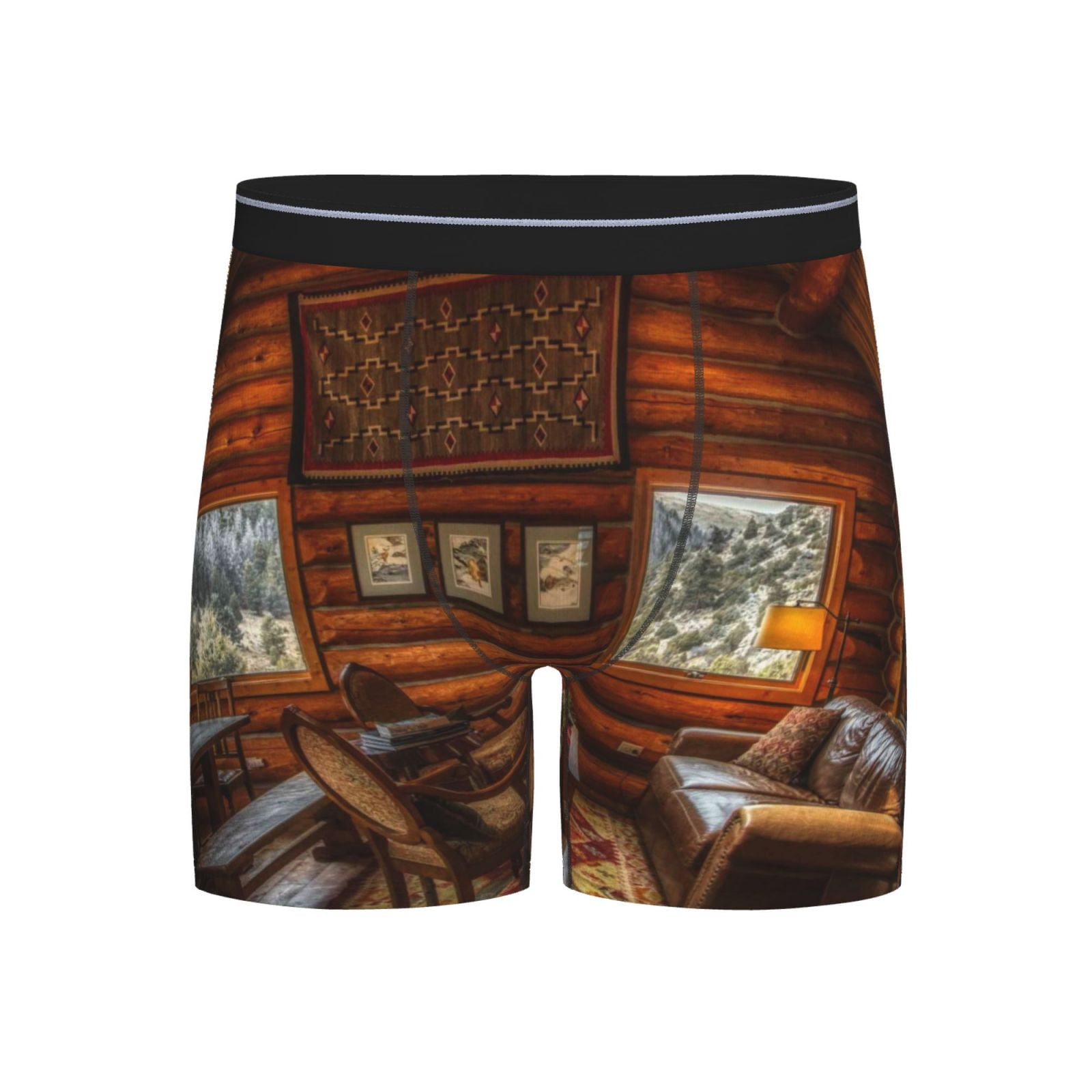 Easygdp Log Cabin Inside Men's Boxer Briefs Men’s Underwear Boxer ...