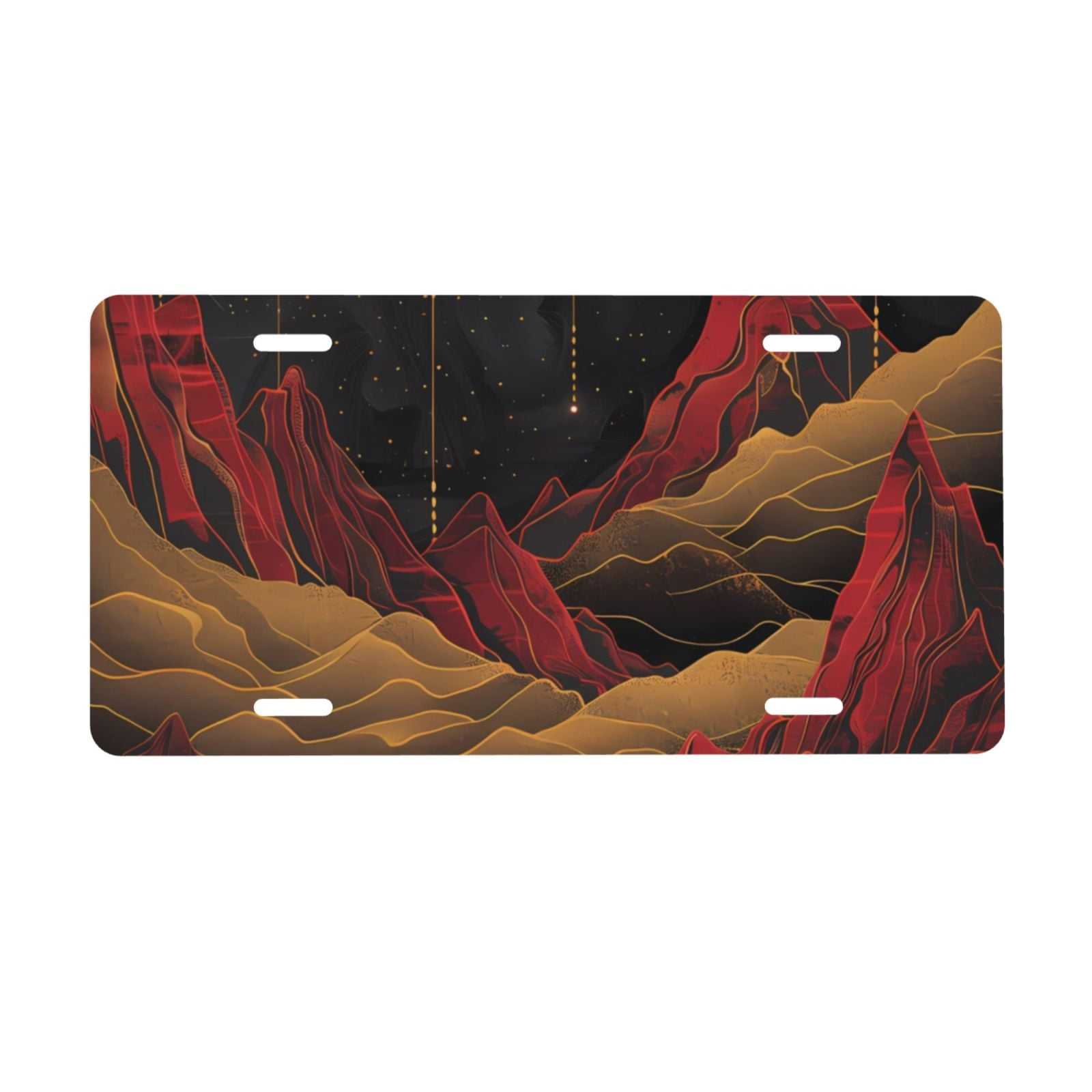 Easygdp Lunar Mountains Golden Rivers License Plate Car Front License ...