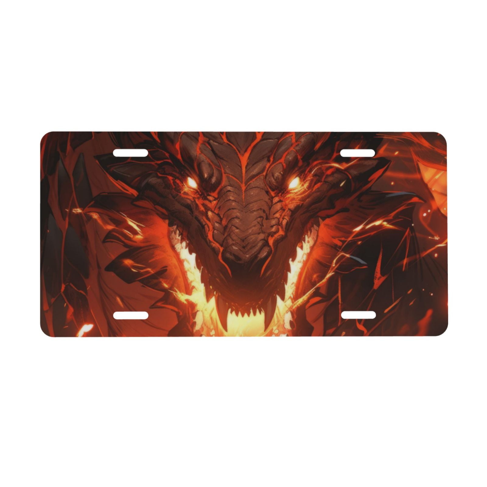 Easygdp Magma Fire Black Dragon License Plate Car Front License Plate ...
