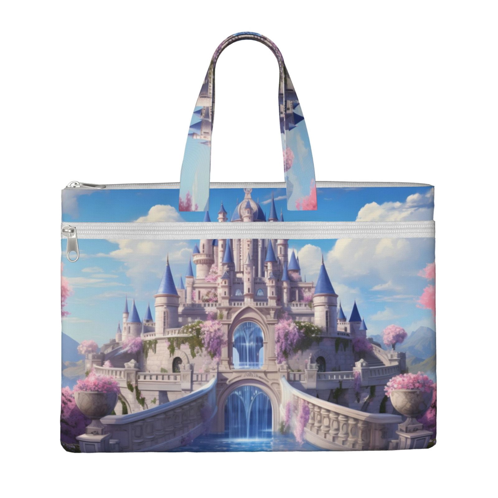 Easygdp Majestic Fantasy Castle Canvas Document Bag File Bag Handle ...