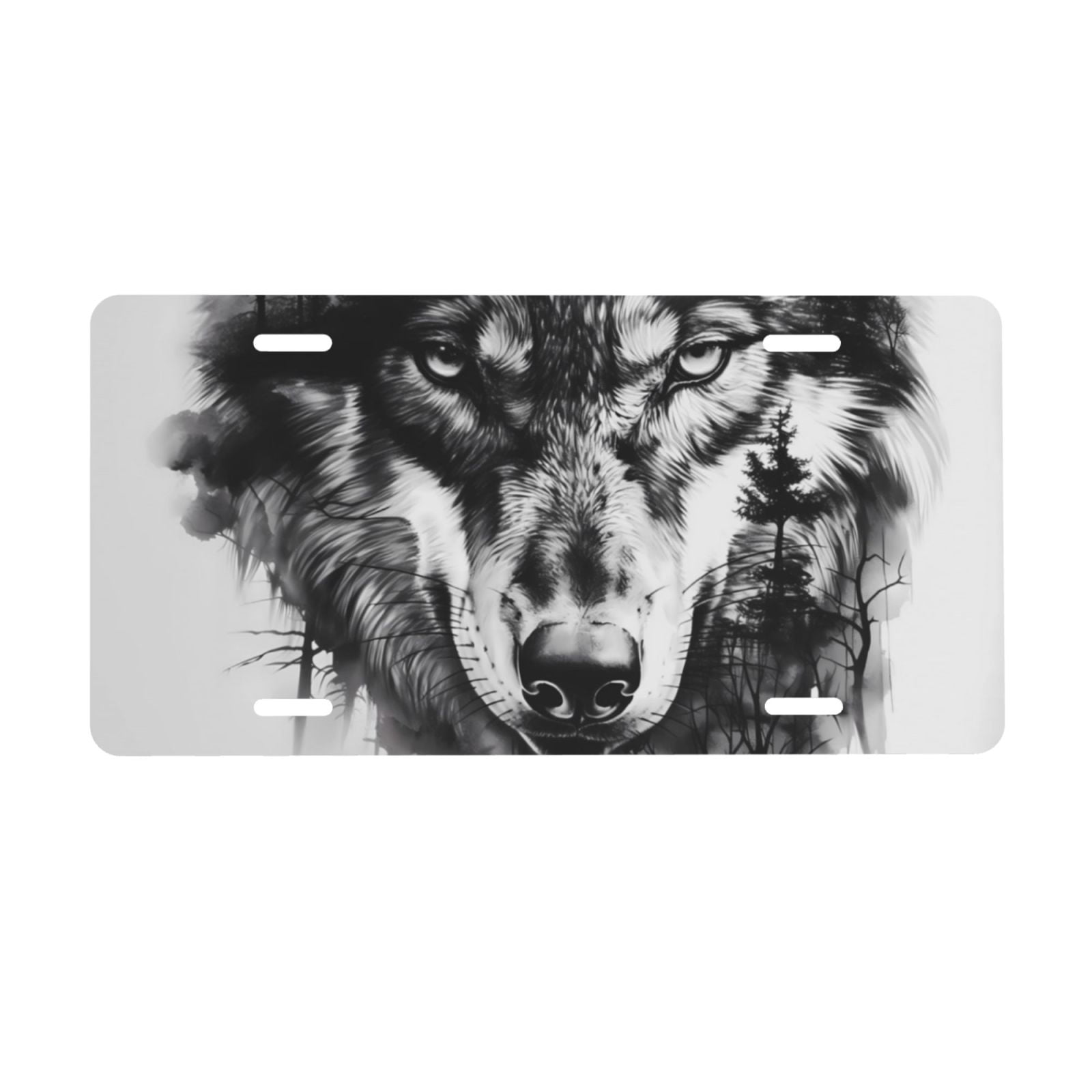 Easygdp Majestic Wolf Landscape License Plate Car Front License Plate ...