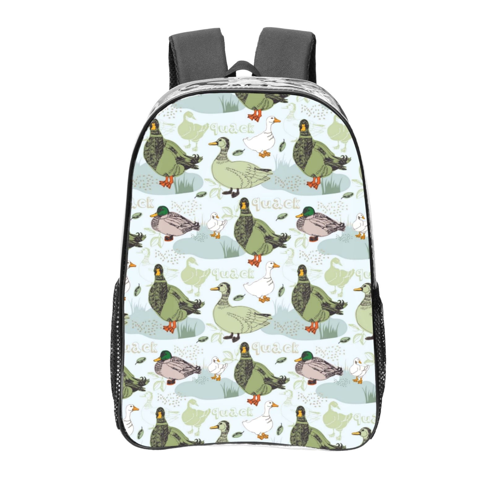 Easygdp Mallard Ducks Wild Birds Clear Backpack, Transparent Bookbag ...