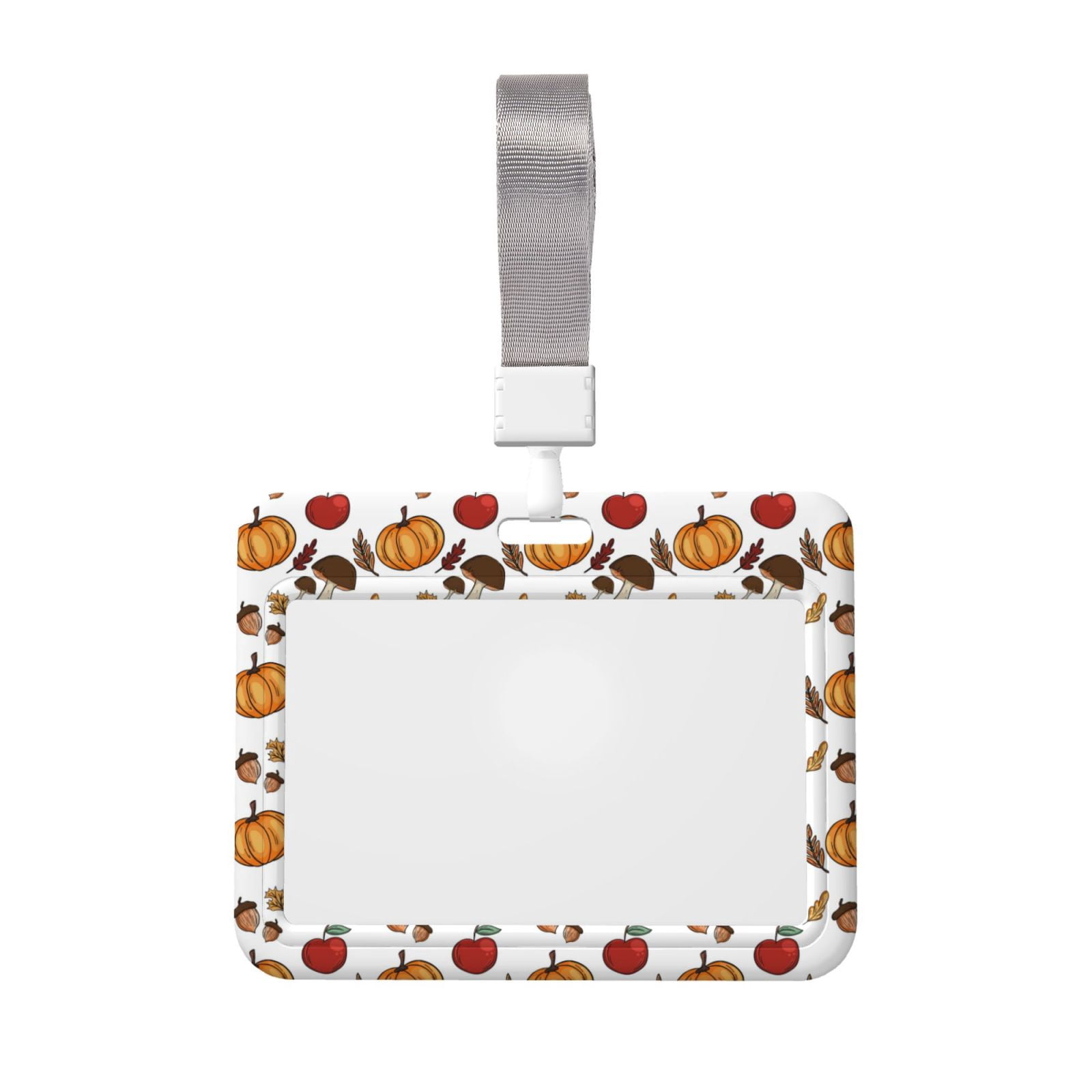 Easygdp Maple leaf nut Mushroom Card Badge Holder Work Badge Sleeve for ...