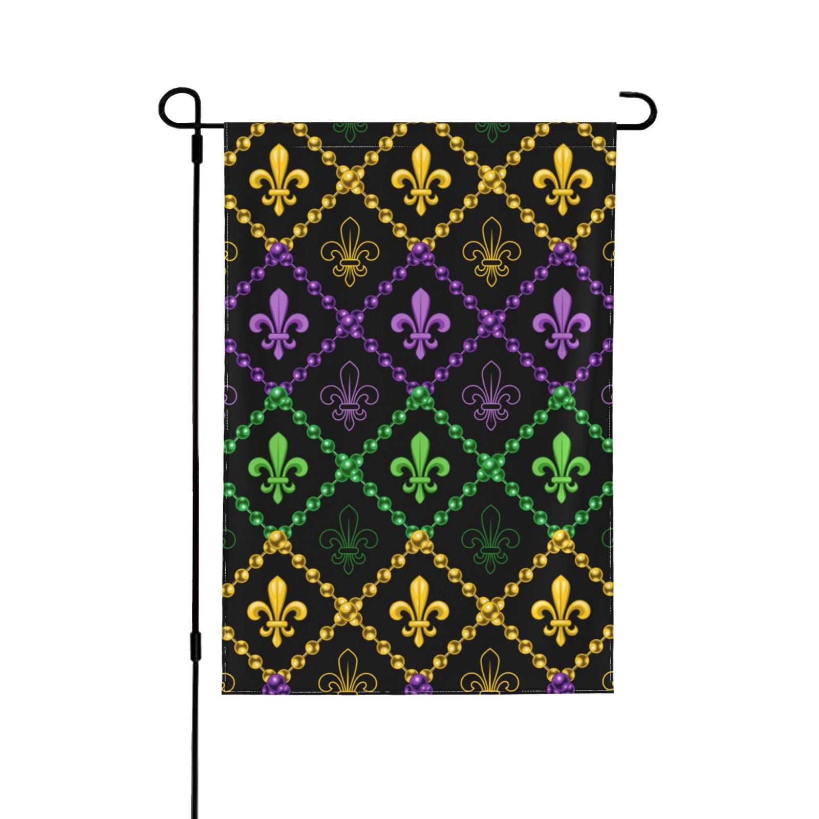 Easygdp Mardi Gra Geometric Garden Flag Yard Flag Welcome Flag, Double ...