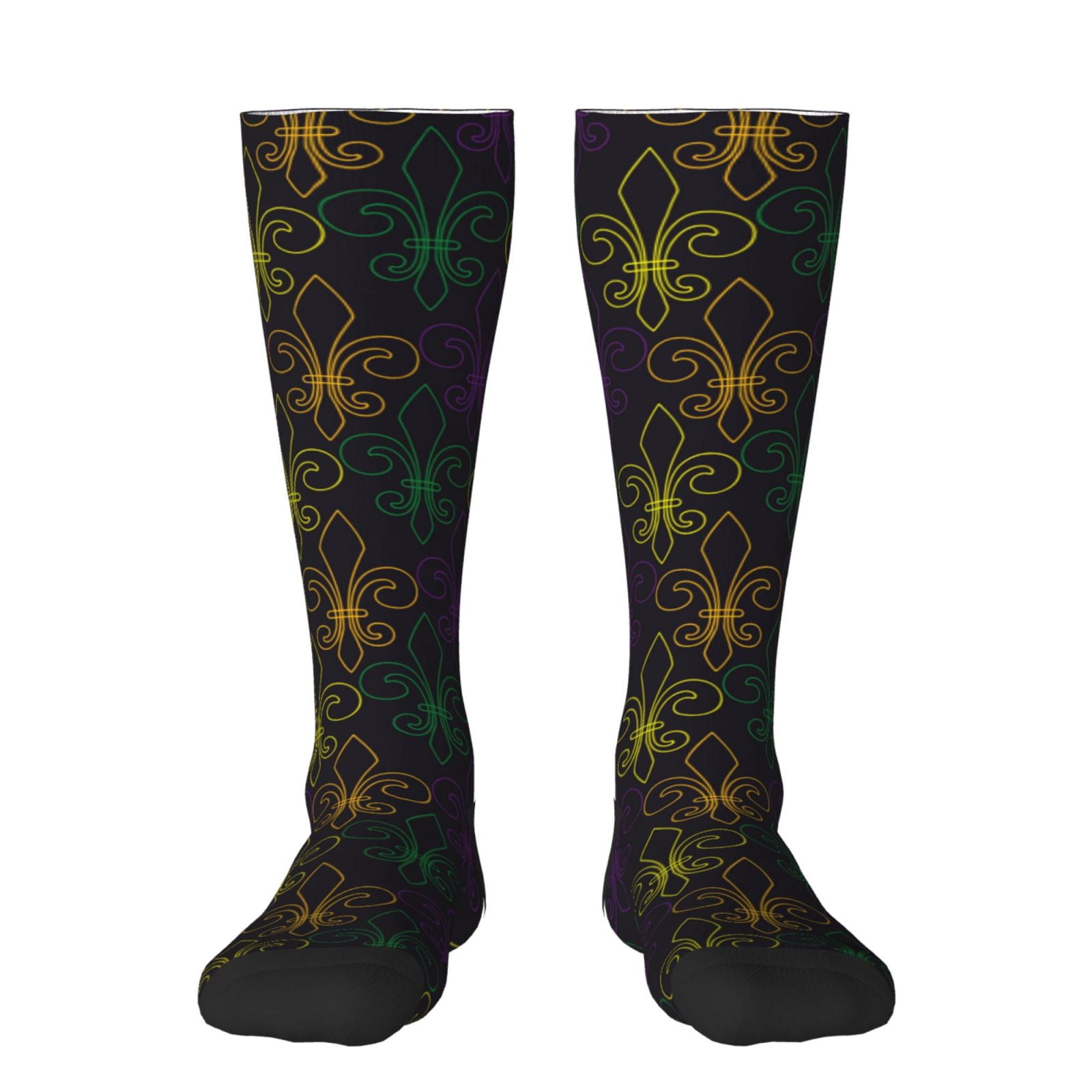 Easygdp Mardi Gras Carnival Soccer Socks Sport Knee High Socks Calf ...