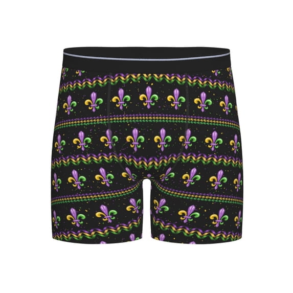 Easygdp Mardi Gras Fleur de Lis Men's Boxer Briefs Men’s Underwear ...
