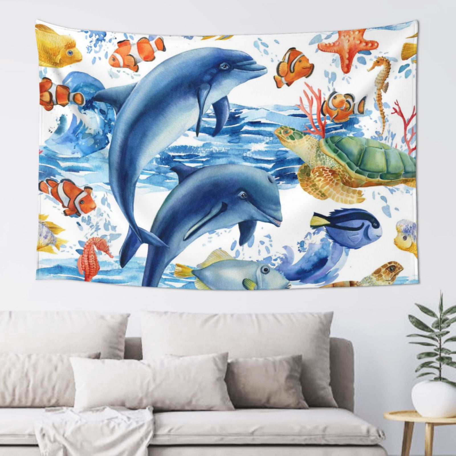 Easygdp Marine Animals Tapestry Wall Hanging, Wall Tapestries for ...