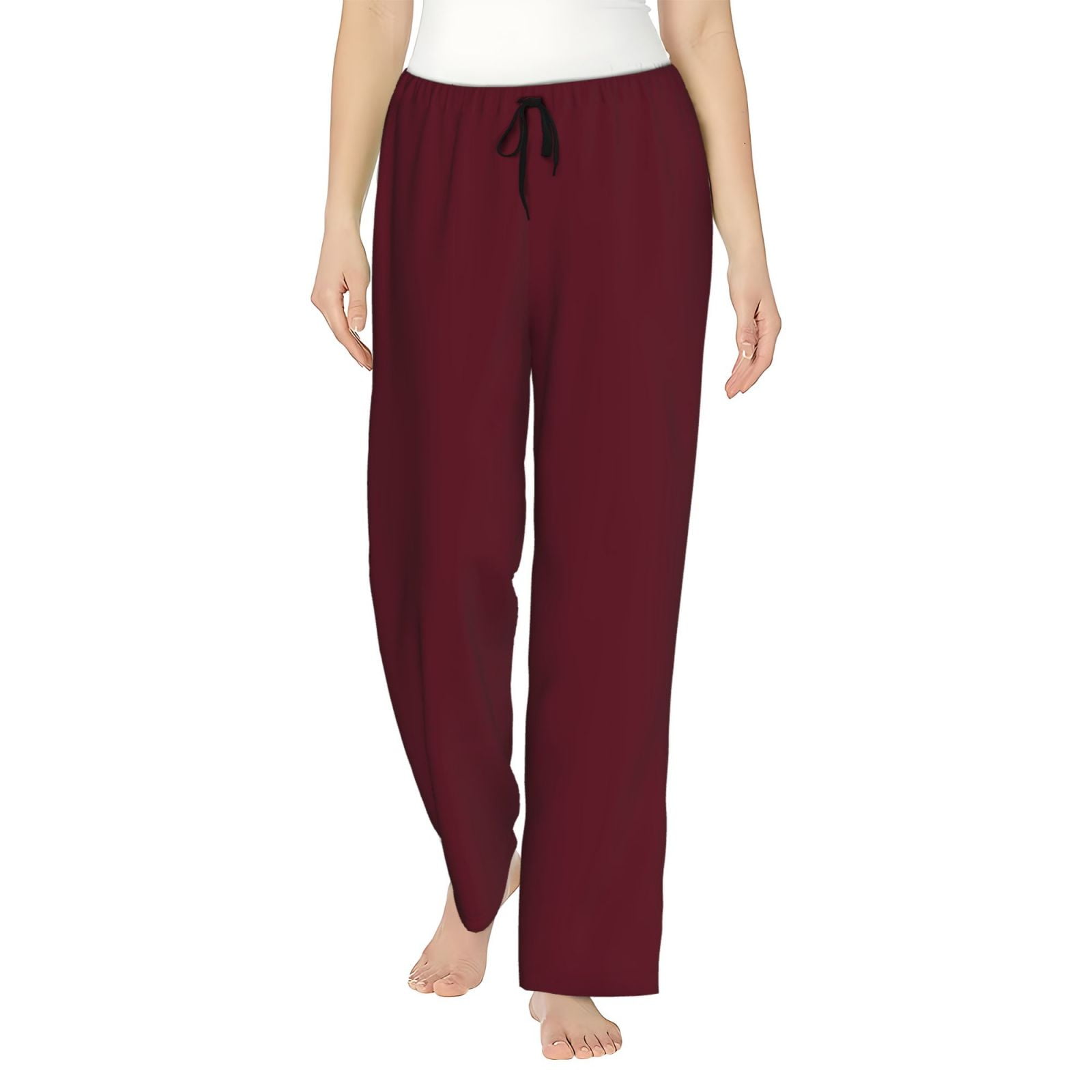 Easygdp Maroon Women's Drawstring Pajama Pants | Lounge Joggers ...