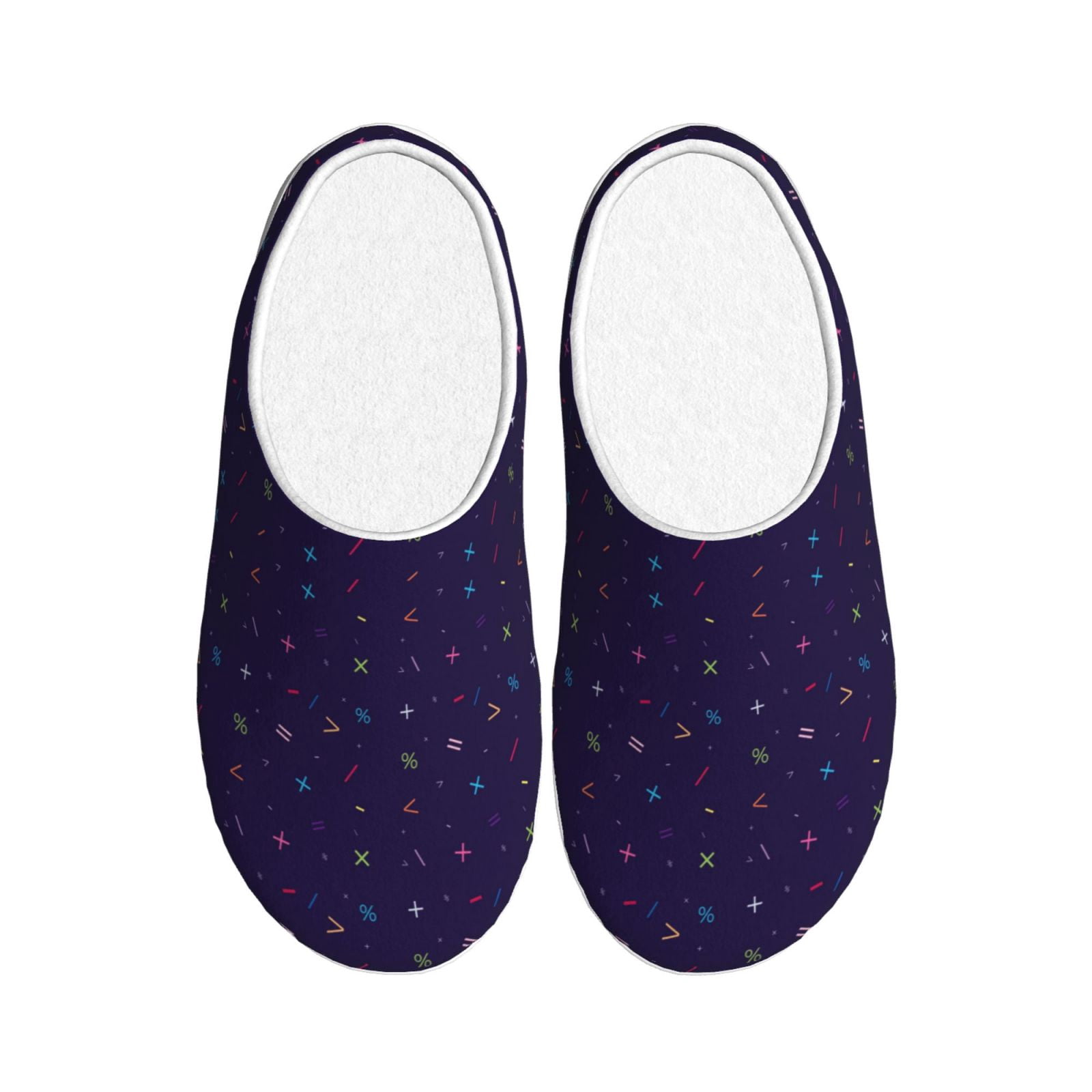 Easygdp Mathematical Symbols Slippers for Women Mens Winter Warm Home ...