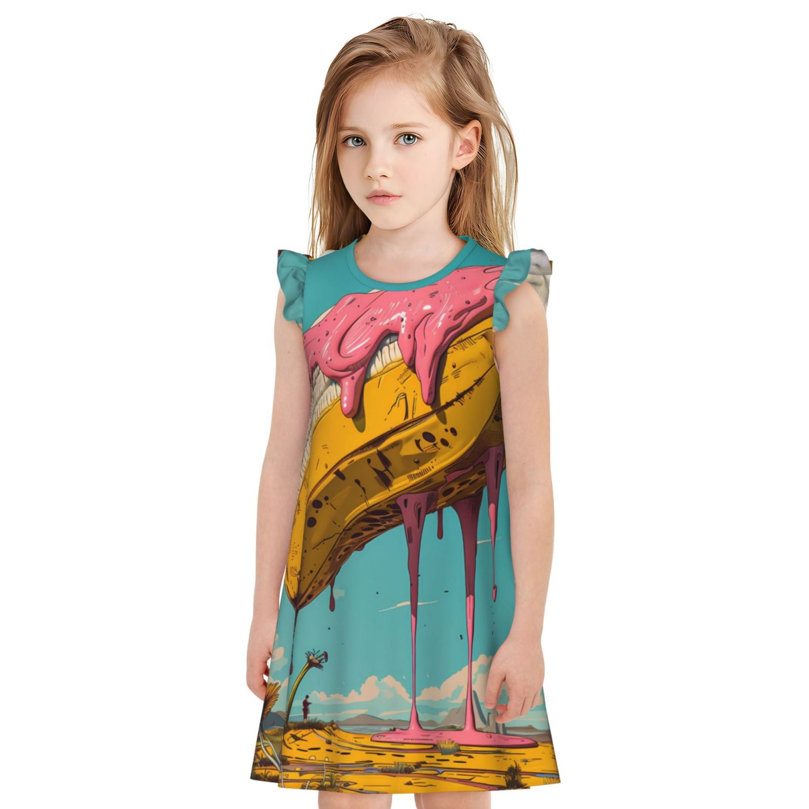 Easygdp Melting Banana Fantasy Girls Pajamas Dress, Princess Nightgown ...