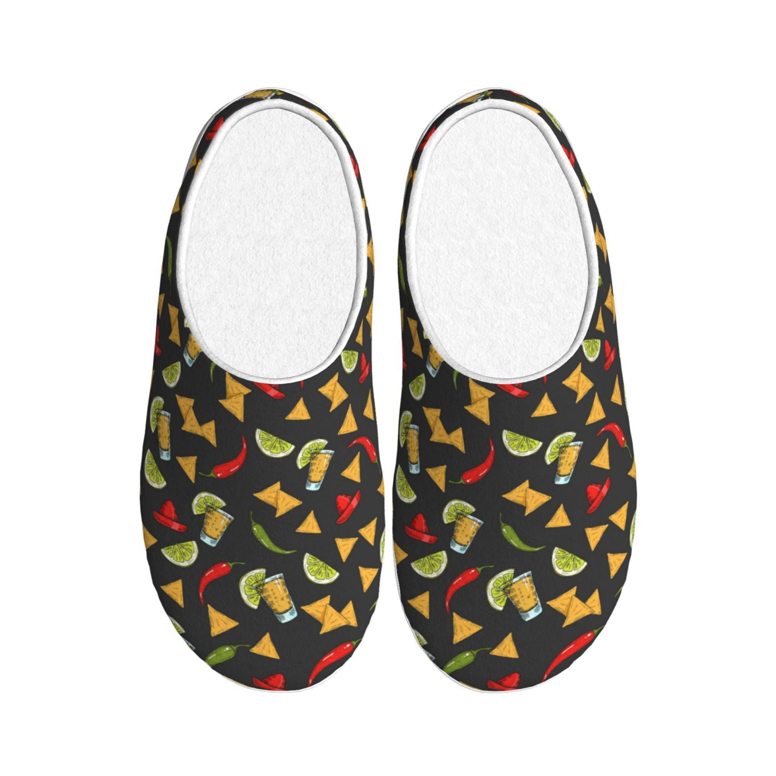 Easygdp Mexican Food Beer Slippers for Women Mens Winter Warm Home ...