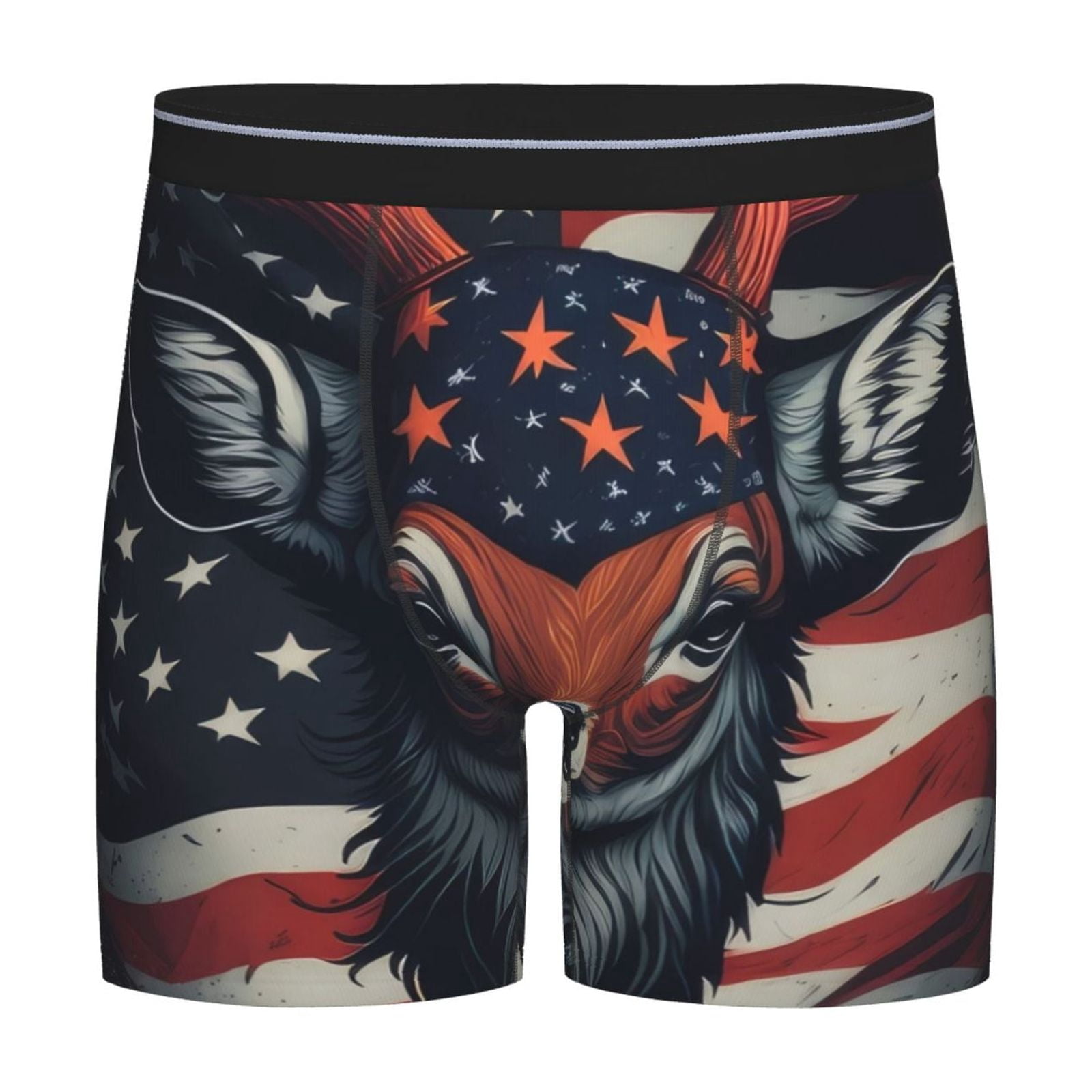 Easygdp Modern USA Deer Head Men's Boxer Briefs Men’s Underwear Boxer ...