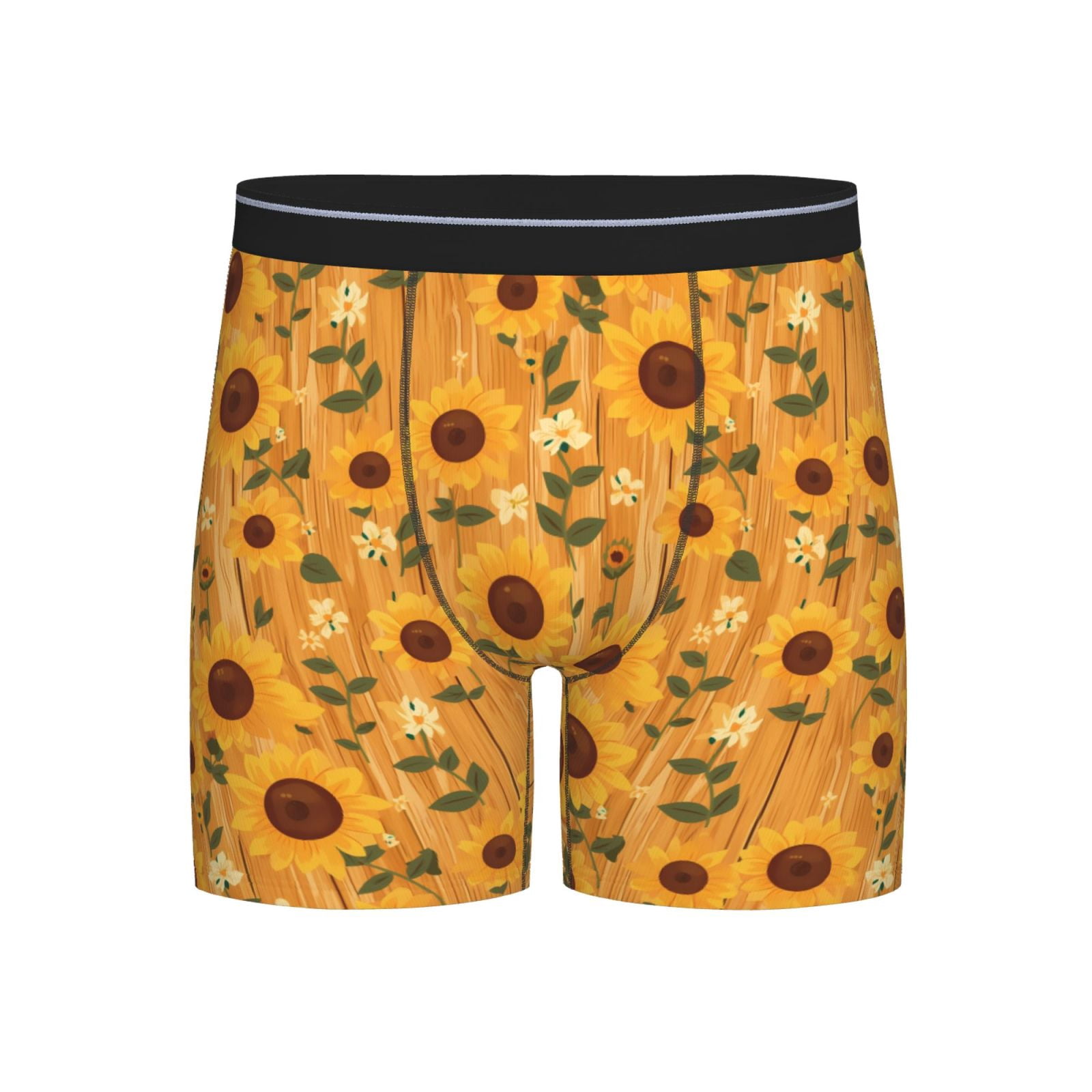 Easygdp Modern Wood Grain Sunflower Men's Boxer Briefs Men’s Underwear ...