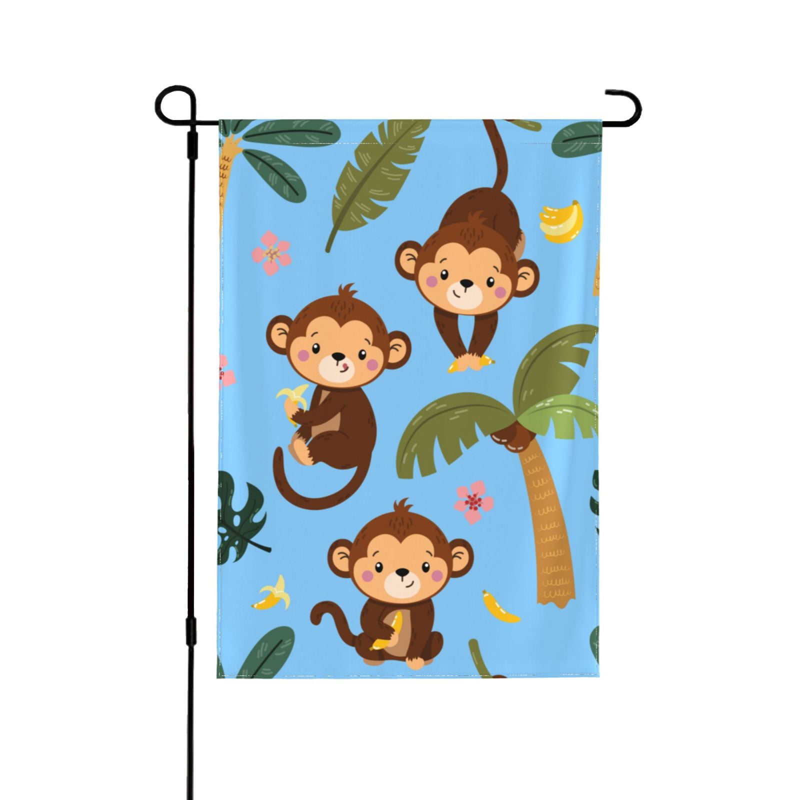 Easygdp Monkeys Swinging from Palms Garden Flag Yard Flag Welcome Flag ...