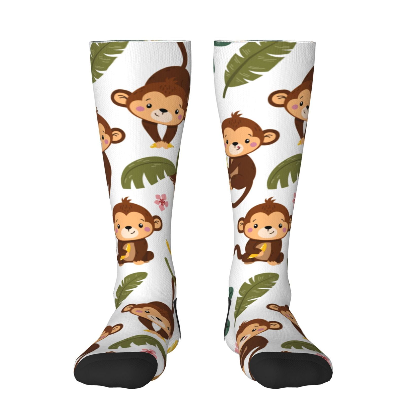 Easygdp Monkeys Swinging from Palms Soccer Socks Sport Knee High Socks ...