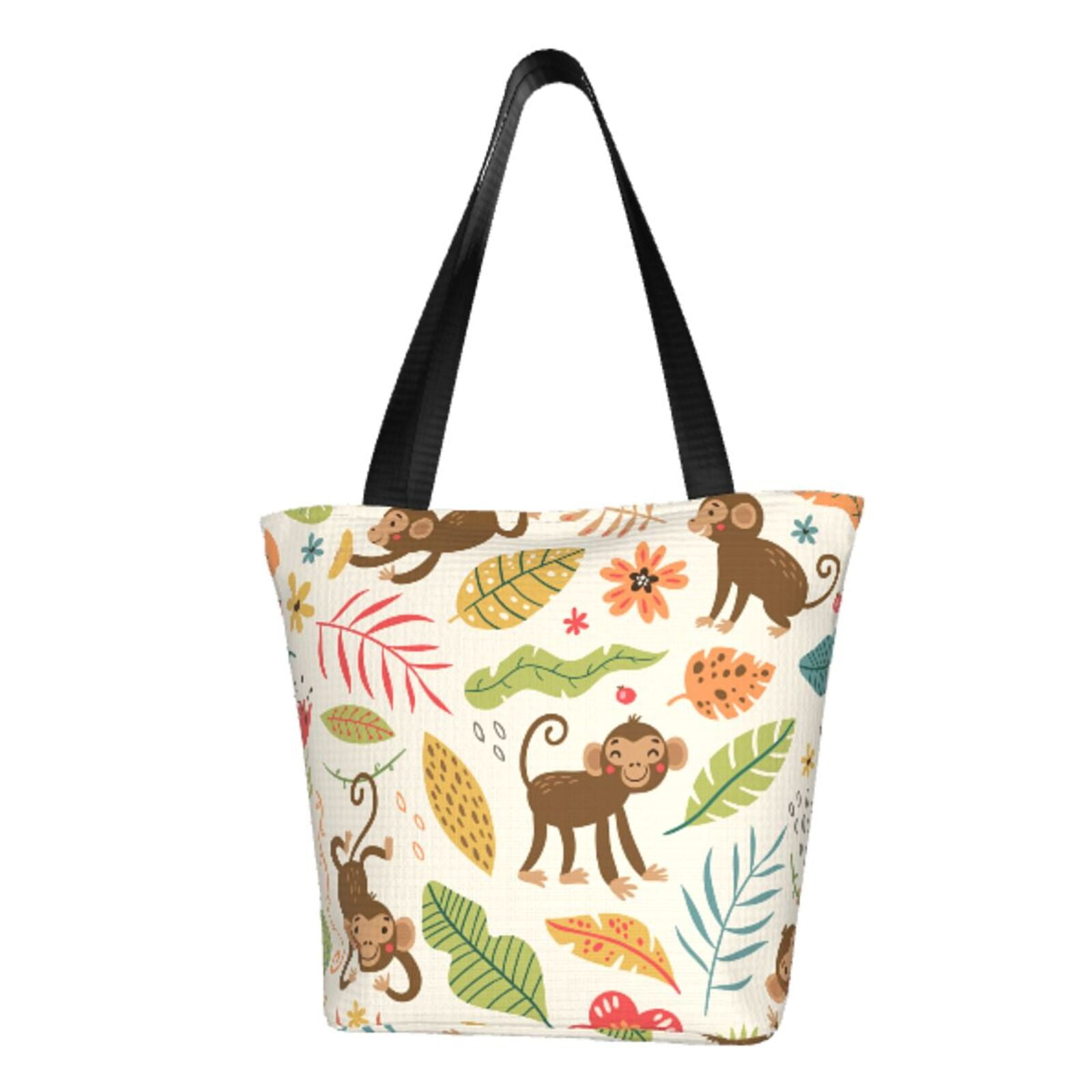 Easygdp Monkeys in the Jungle Stylish Canvas Handbag Shoulder Tote Bag ...