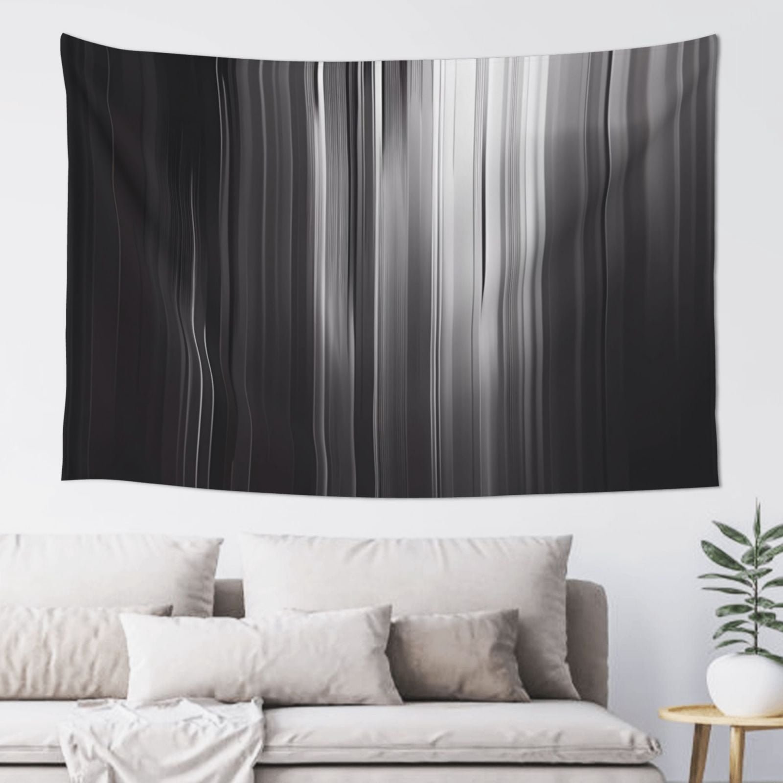 Easygdp Monochrome Abstract Lines Tapestry Wall Hanging, Wall ...