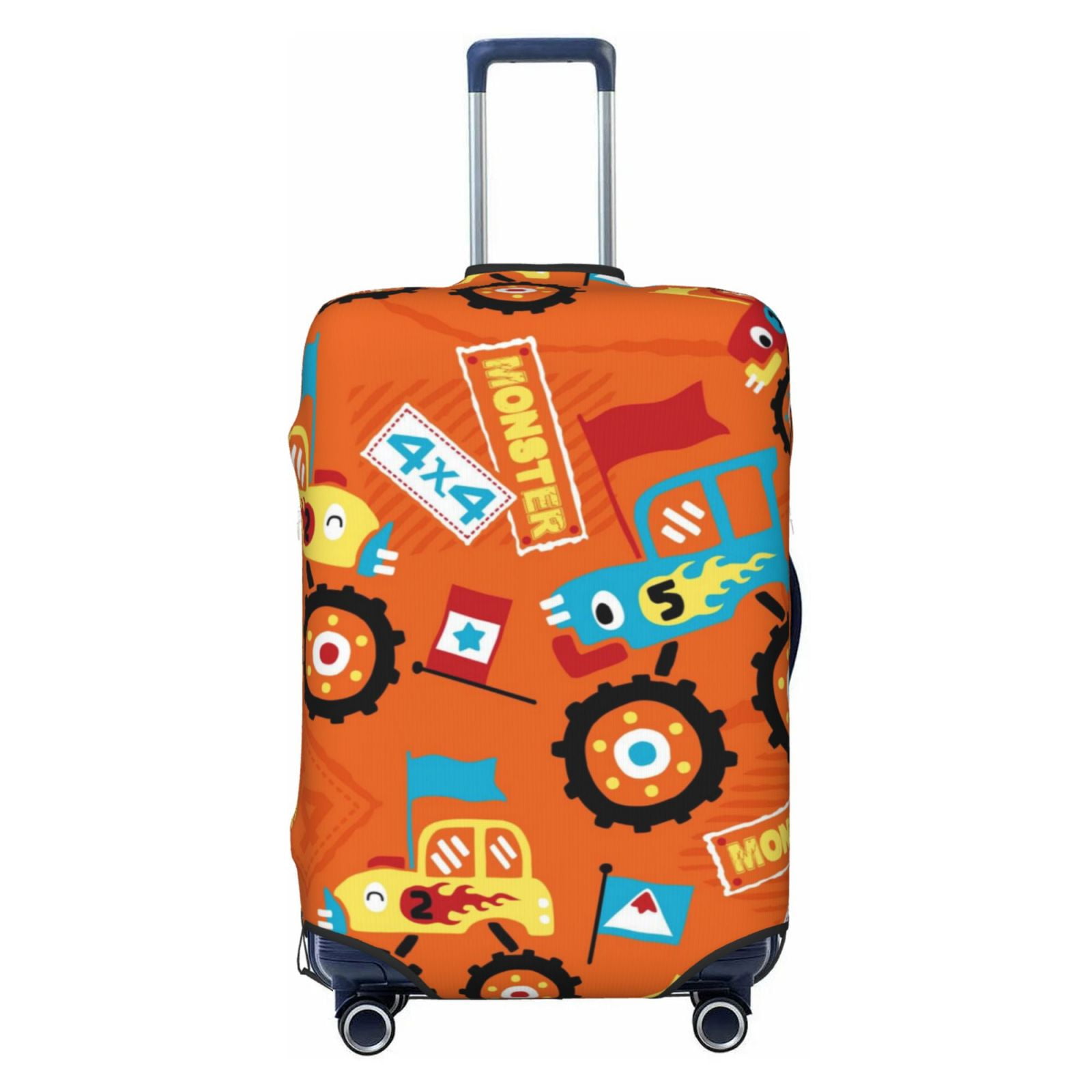 Easygdp Monster Truck Print Elastic and Washable Suitcase Protective ...