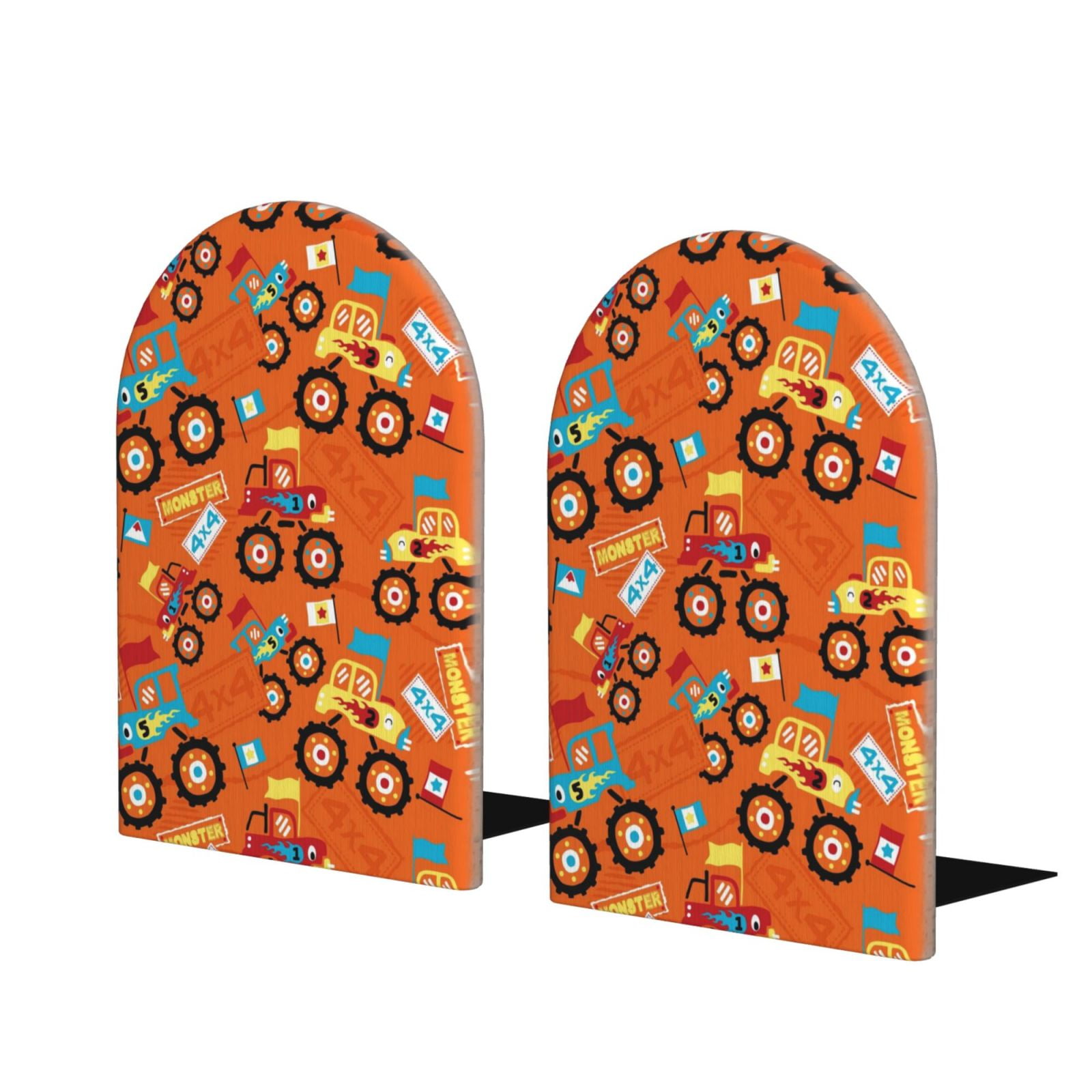 Easygdp Monster Truck,Truck Cartoon 2 Pcs Bookend Large Capacity Office ...