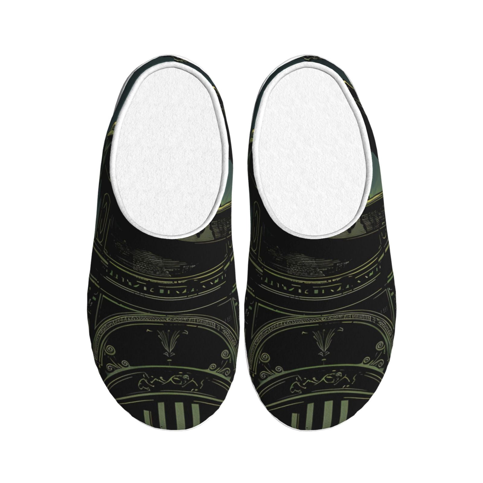 Easygdp MoonNight Sky Crow Slippers for Women Mens Winter Warm Home ...