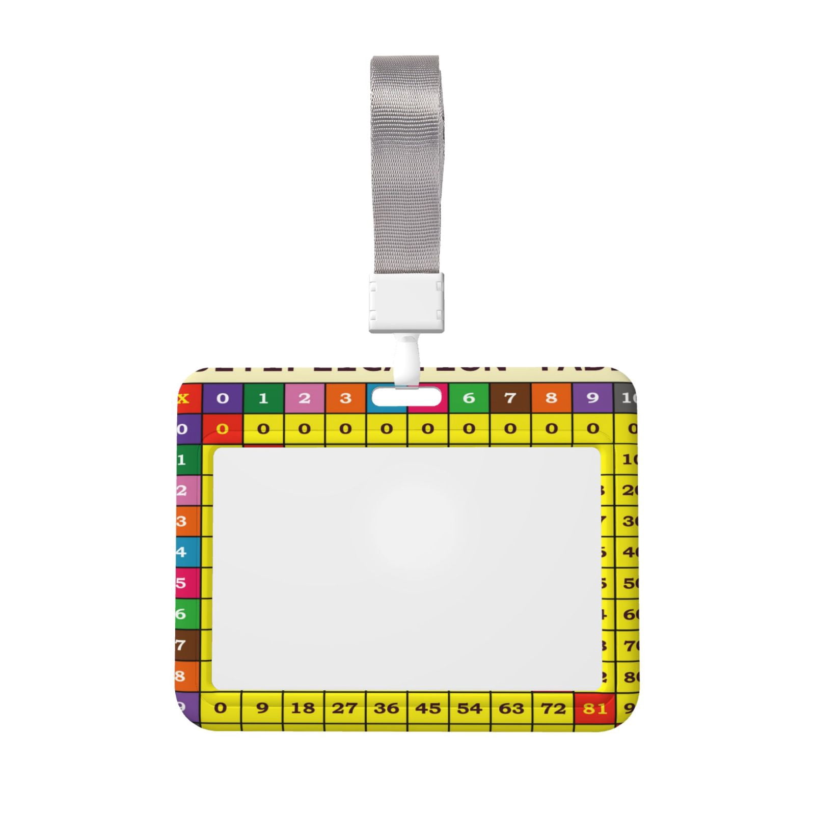 Easygdp Multiplication Table2 Card Badge Holder Work Badge Sleeve for ...