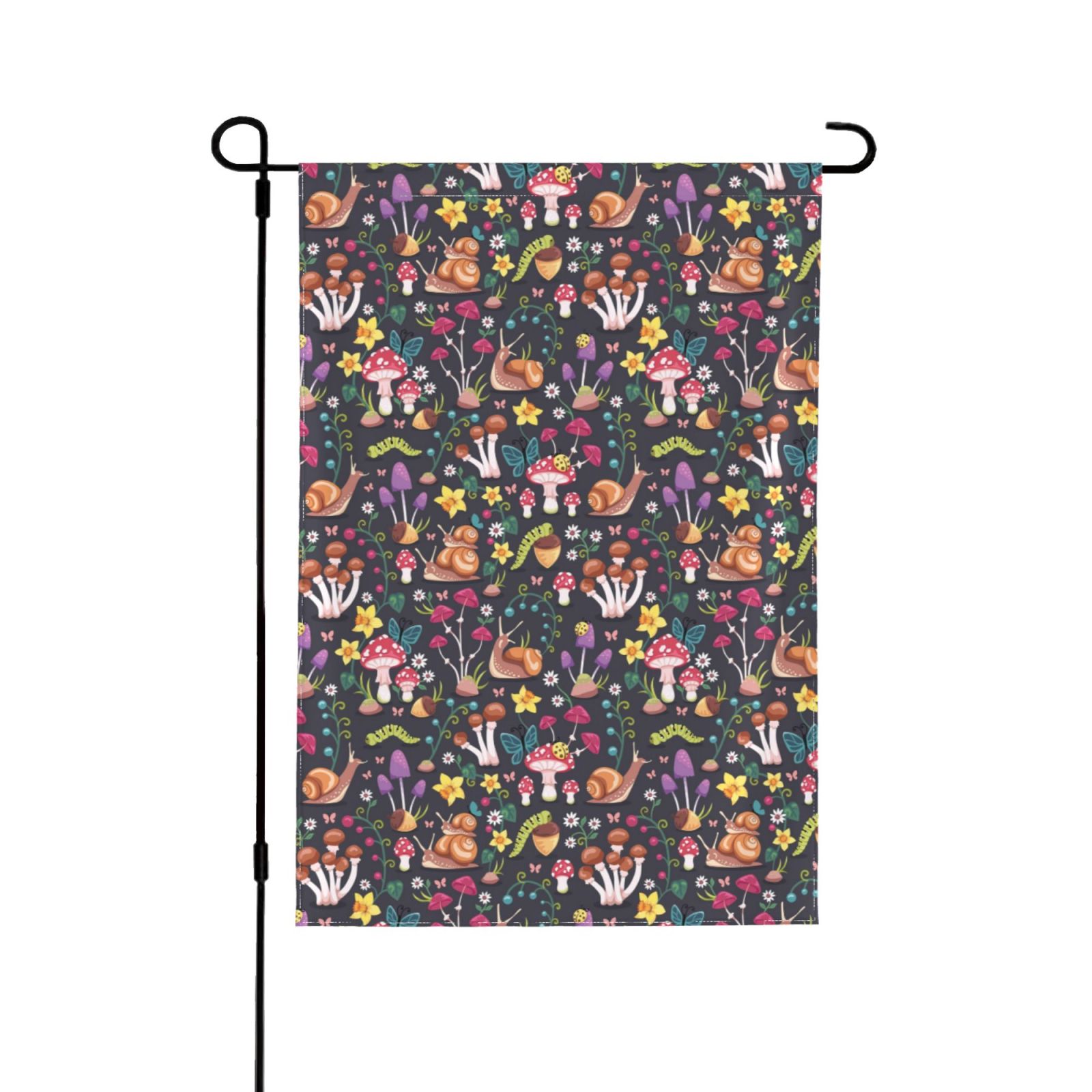 Easygdp Mushrooms Snails Butterflies Garden Flag Yard Flag Welcome Flag ...