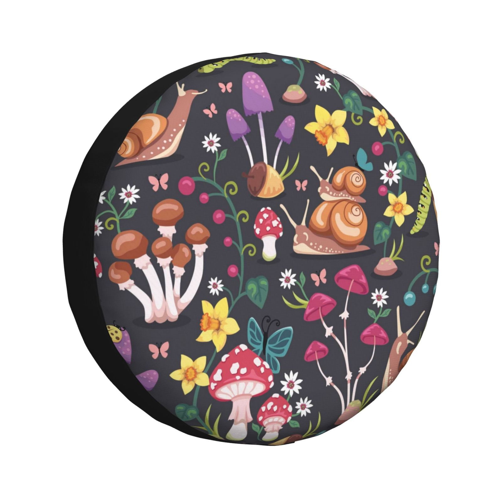 Easygdp Mushrooms Snails Butterflies Wheel Sun Guard, Spare Tire Cover ...