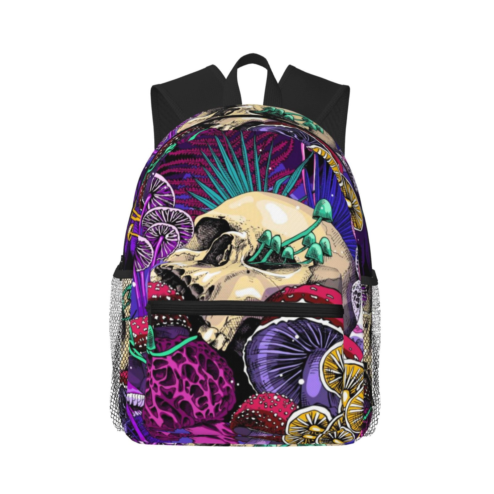 Easygdp Mushrooms and Skull Casual Laptop Backpack, Large Capacity ...
