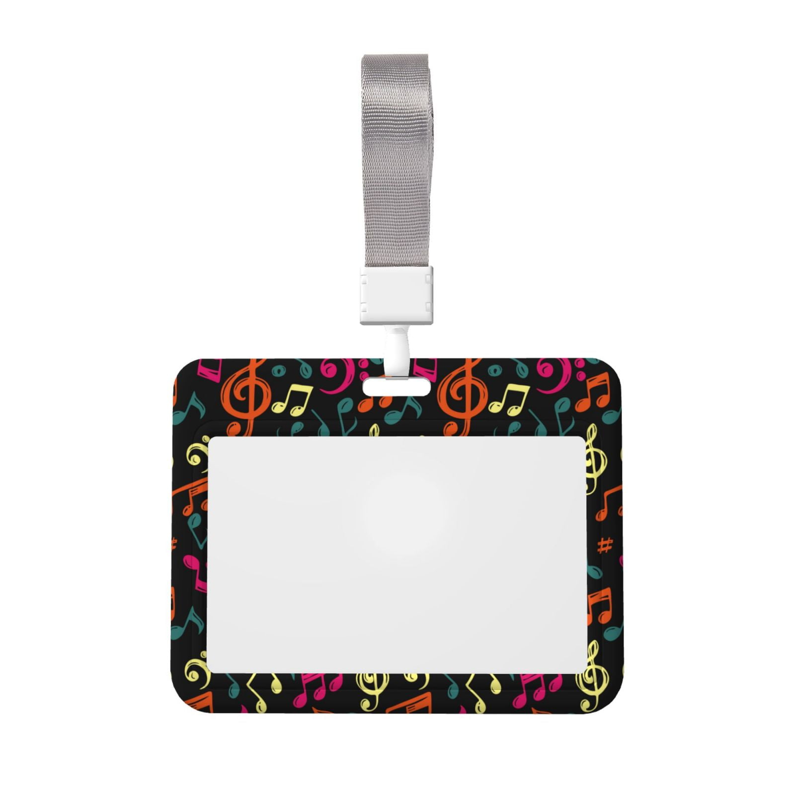 Easygdp Music Notes Card Badge Holder Work Badge Sleeve for Office ...