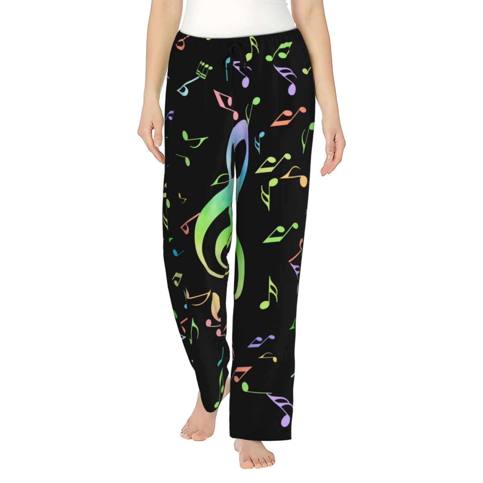 Easygdp Music Notes Women's Drawstring Pajama Pants | Lounge Joggers ...