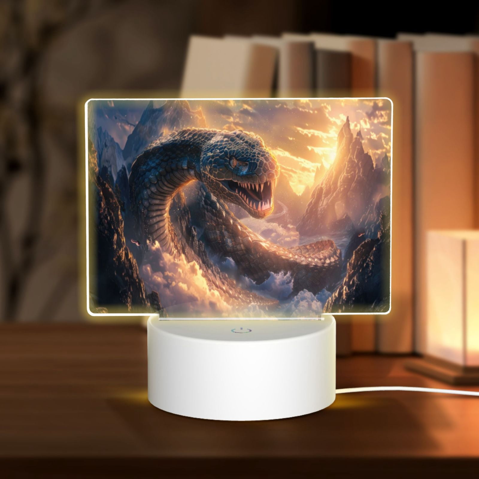 Easygdp Mythical Serpent Mountain Sunrise Rectangular Acrylic Night ...