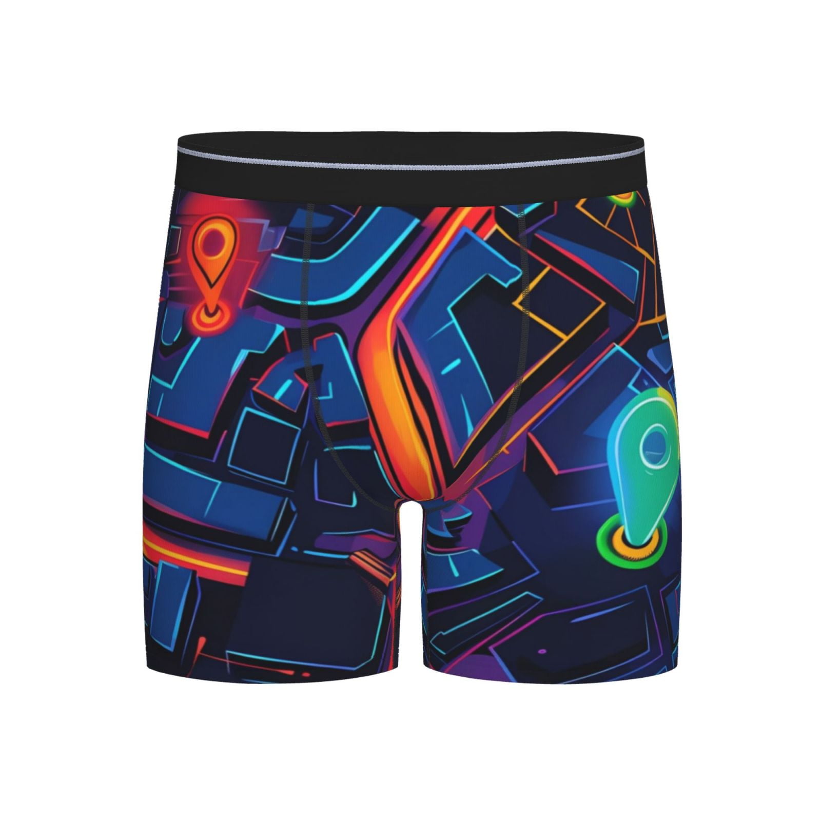 Easygdp Neon City Map Men's Boxer Briefs Men’s Underwear Boxer Briefs ...