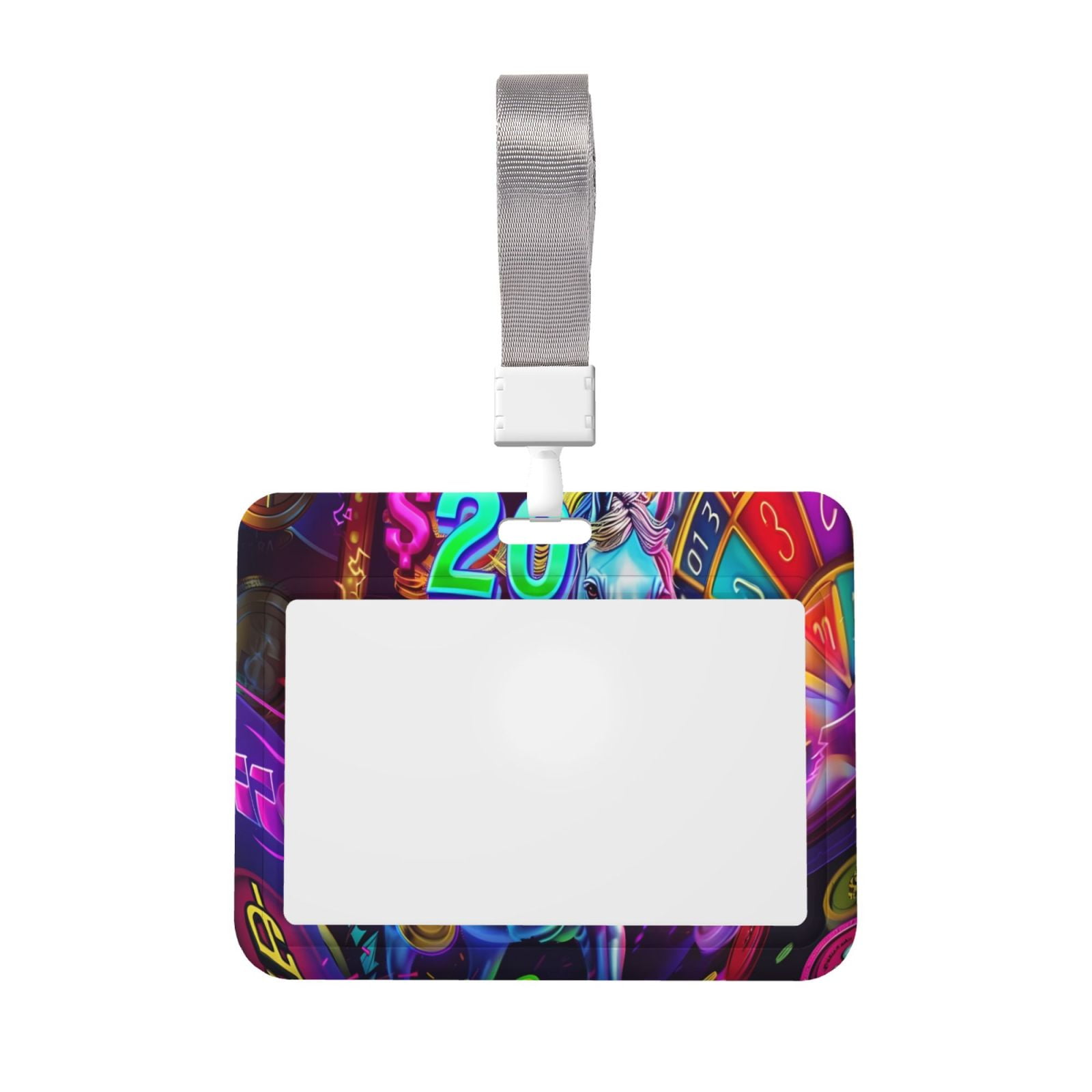 Easygdp Neon Free Play Card Badge Holder Work Badge Sleeve for Office ...