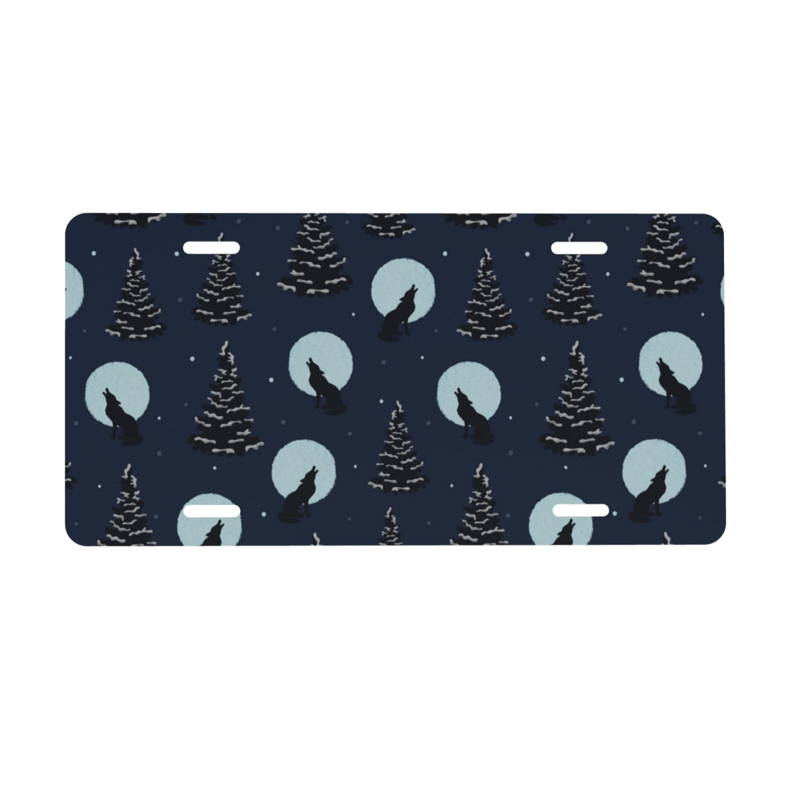 Easygdp Night Forest Wolf License Plate Car Front License Plate Car ...