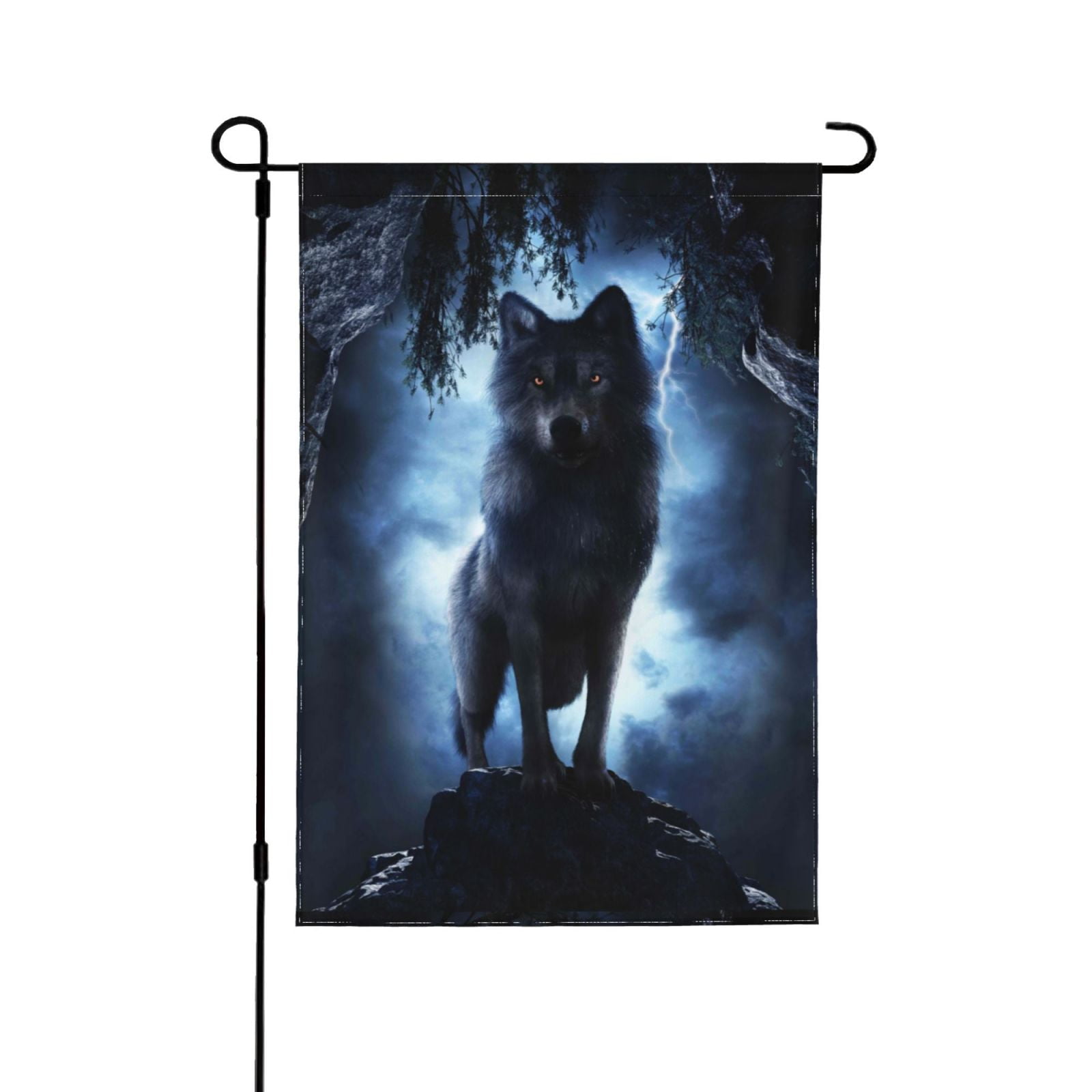 Easygdp Night Scene of Wolves Garden Flag Yard Flag Welcome Flag ...