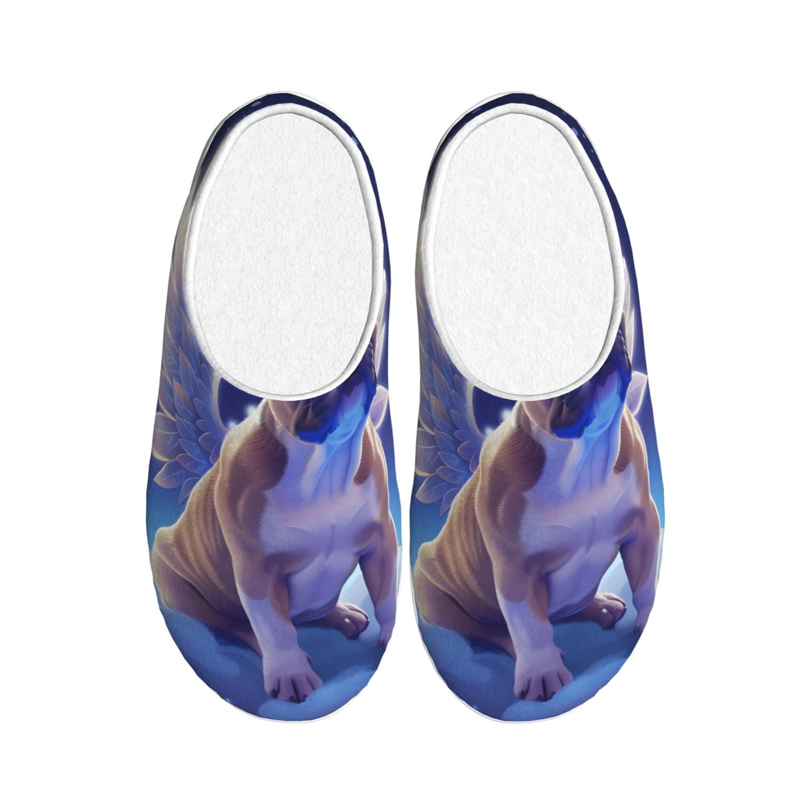 Easygdp Night Sky Winged French Bulldog Slippers for Women Mens Winter ...