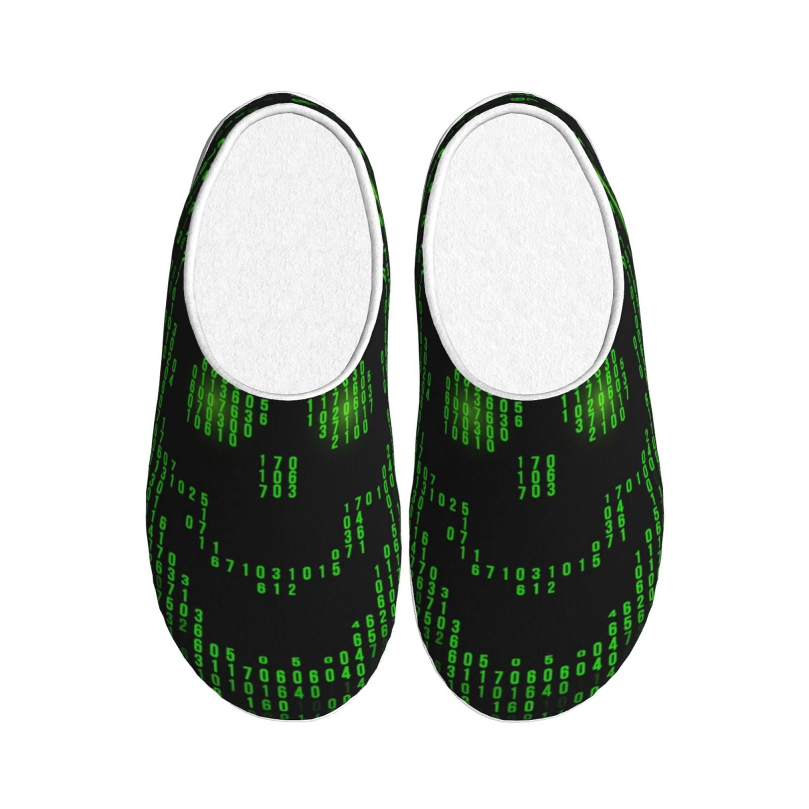 Easygdp Numbers Skull Slippers for Women Mens Winter Warm Home Slippers ...