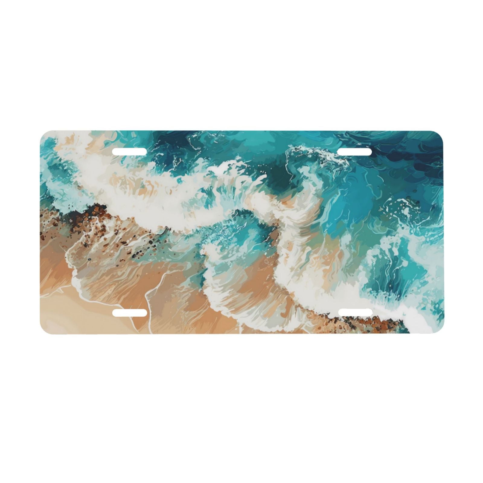 Easygdp Ocean Wave Crash License Plate Car Front License Plate Car ...