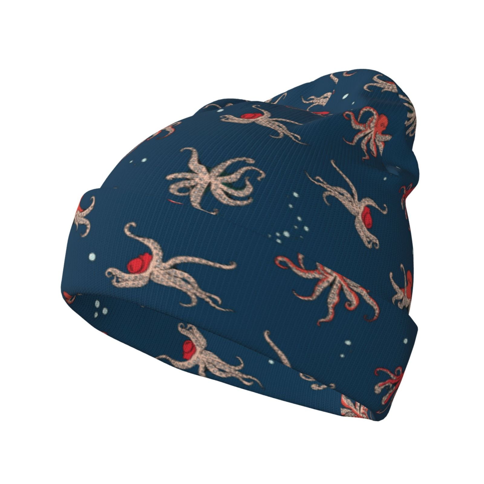 Easygdp Octopus Sea Life Winter Beanie for Men Women Beanie Knit Hat ...