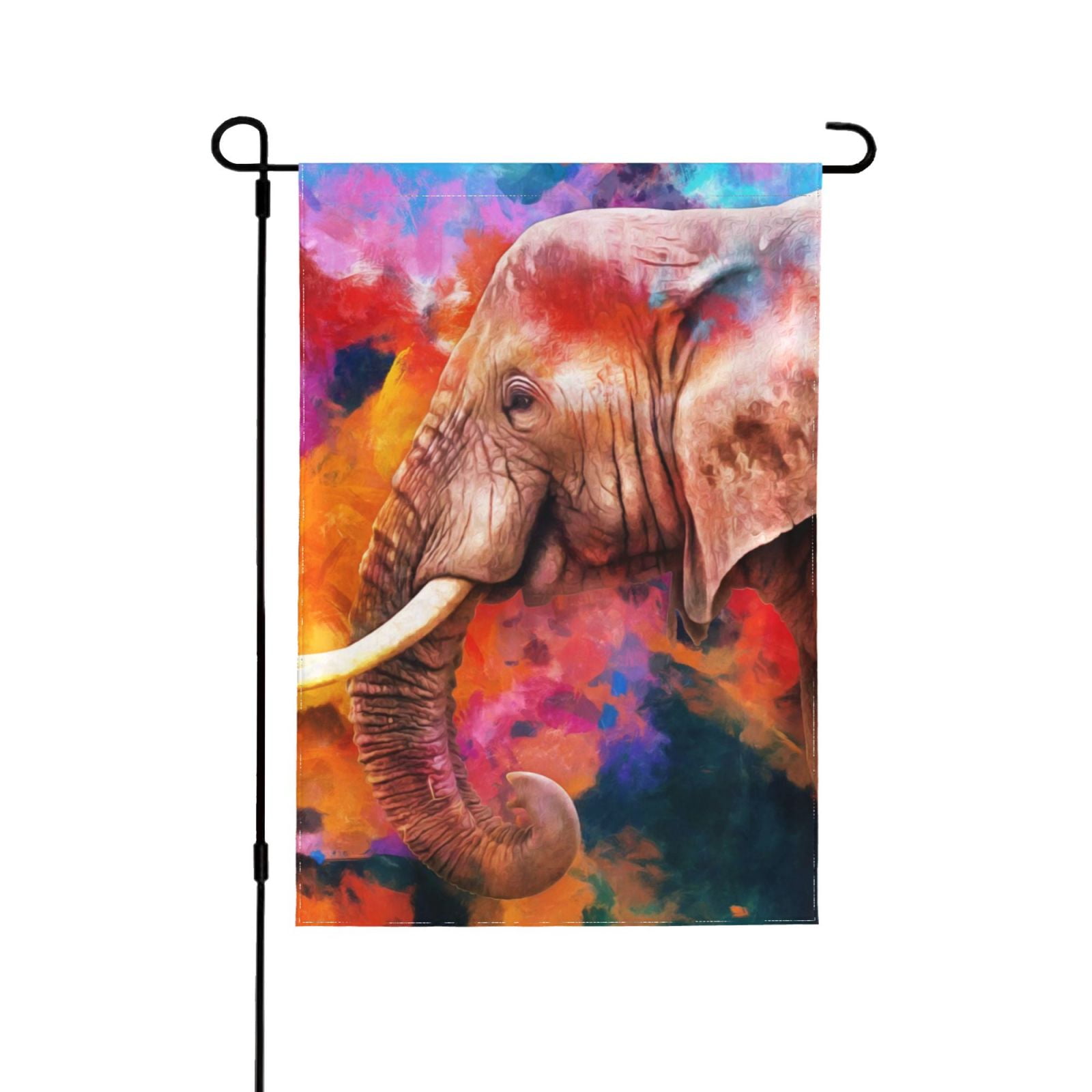 Easygdp Oil Paintings of Elephants Garden Flag Yard Flag Welcome Flag ...