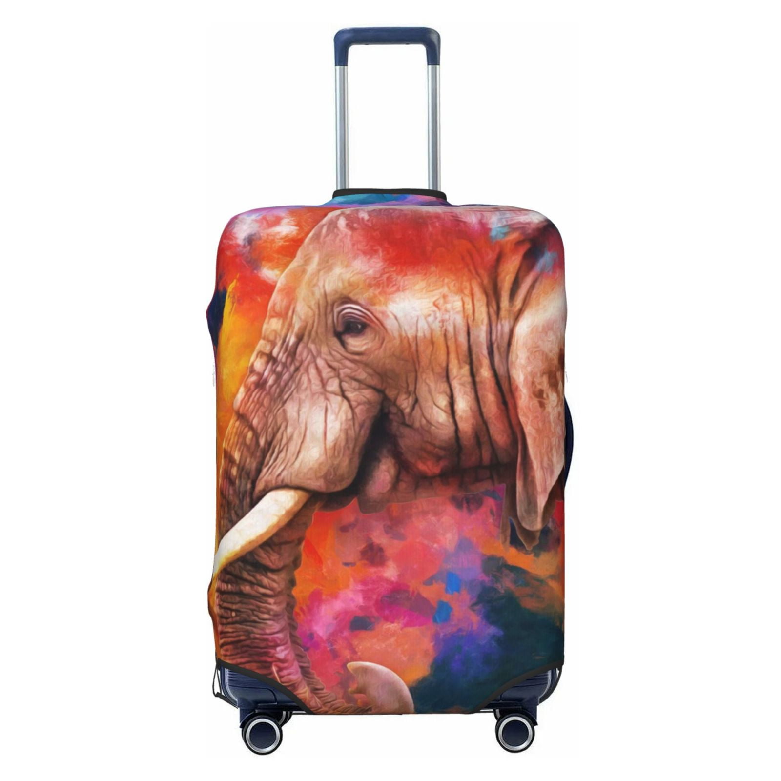 Easygdp Oil Paintings of Elephants Print Elastic and Washable Suitcase ...