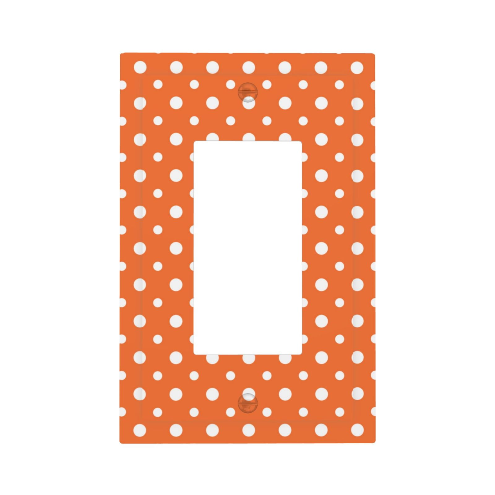 Easygdp Orange And White Polka Dot Decorator Light Switch or Receptacle ...